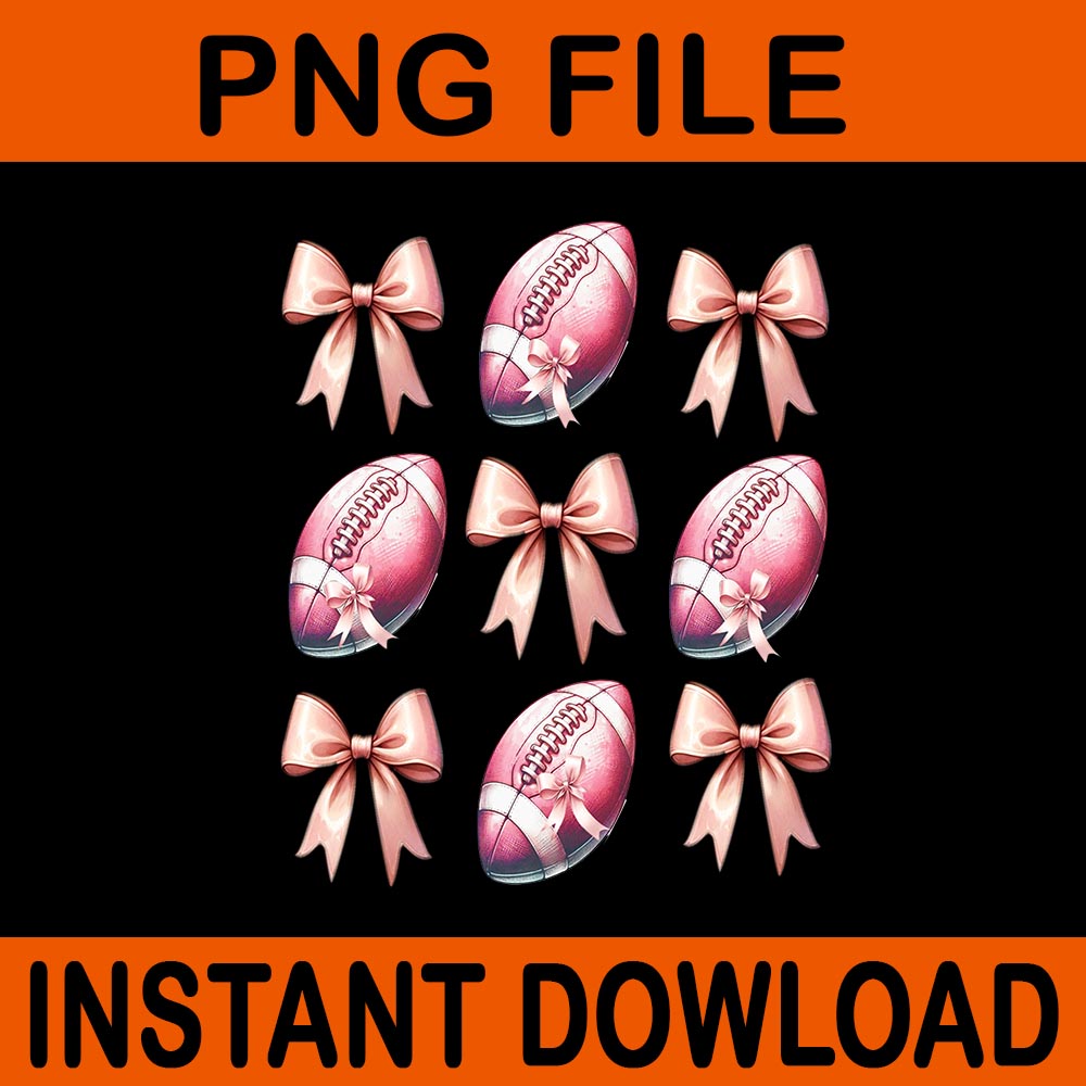 Coquette Football Pink Bow Game Touchdown PNG – buydesigntshirt