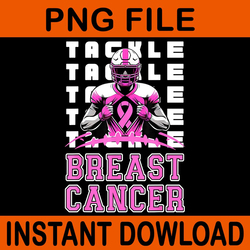 Tackle Football Breast Cancer Awareness Pink Ribbon PNG – buydesigntshirt