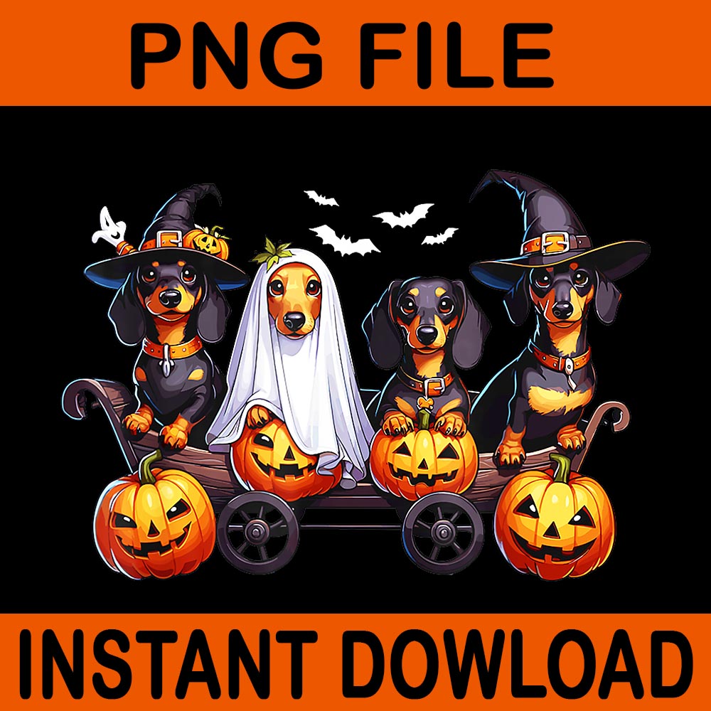 Dachshund Happy Halloweiner PNG, Dachshund Dogs Halloween PNG ...