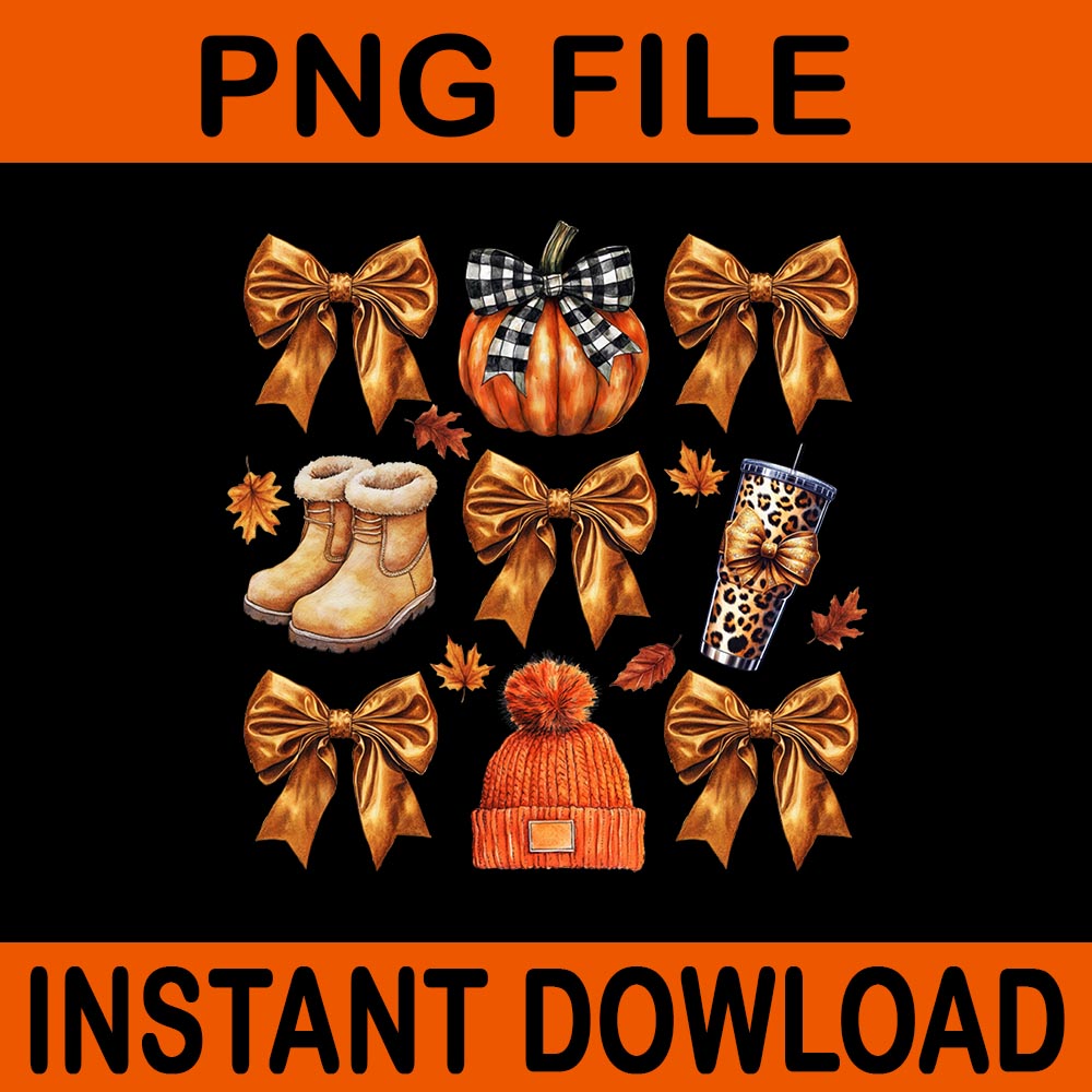 Coquette Bow Pumpkin Thanksgiving PNG – buydesigntshirt