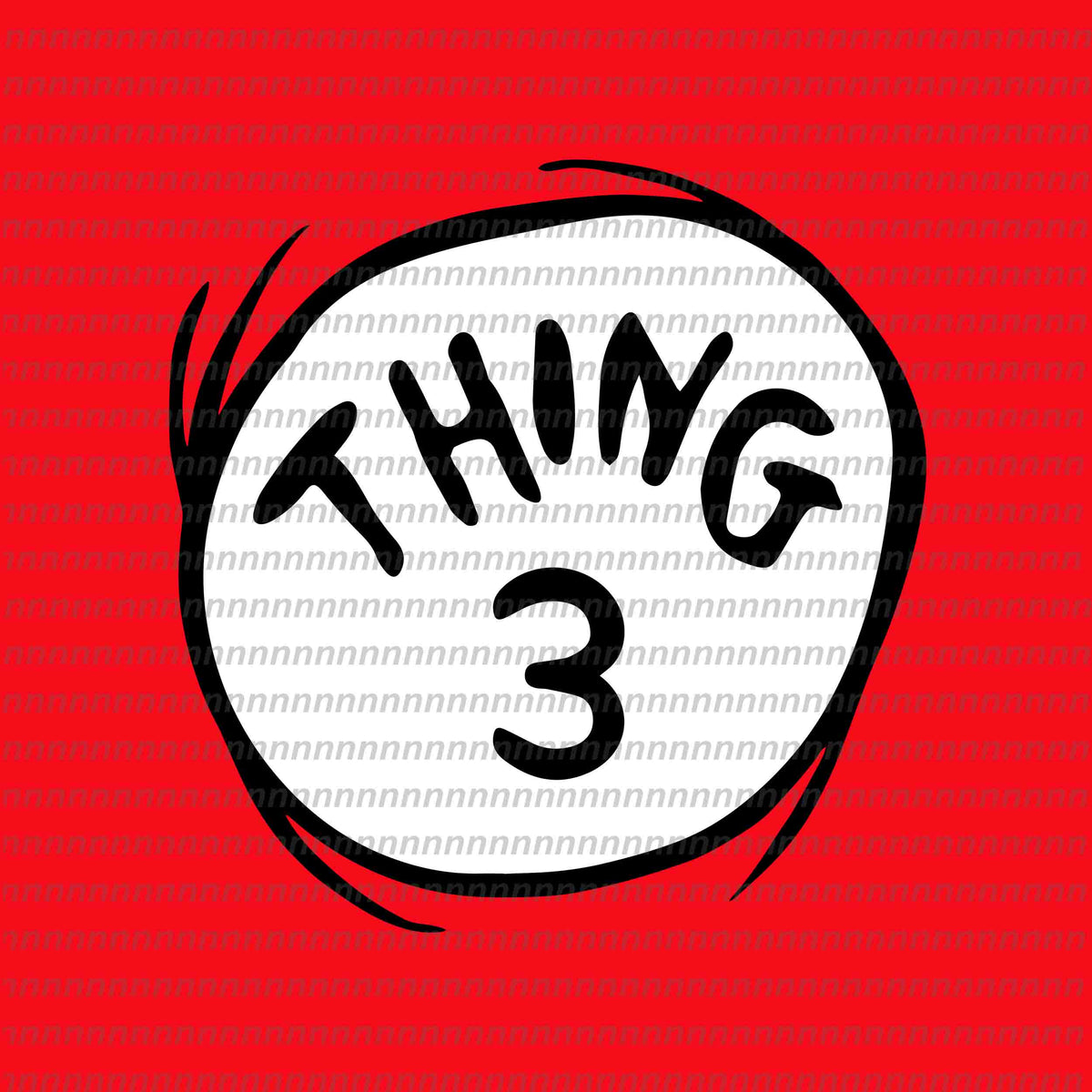Thing 3 Printable Logo