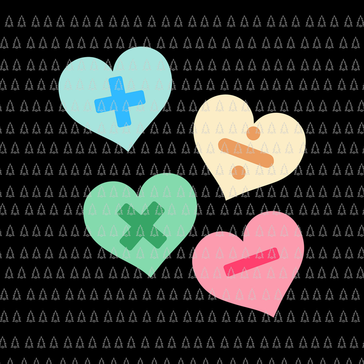 SC42-Valentine's Day Hearts With Math Svg, Valentine's Day Svg, Math S ...