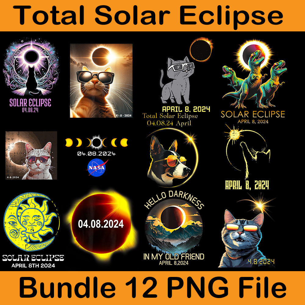 Total solar eclipse 2024 shirt designs bundle, total solar eclipse png ...