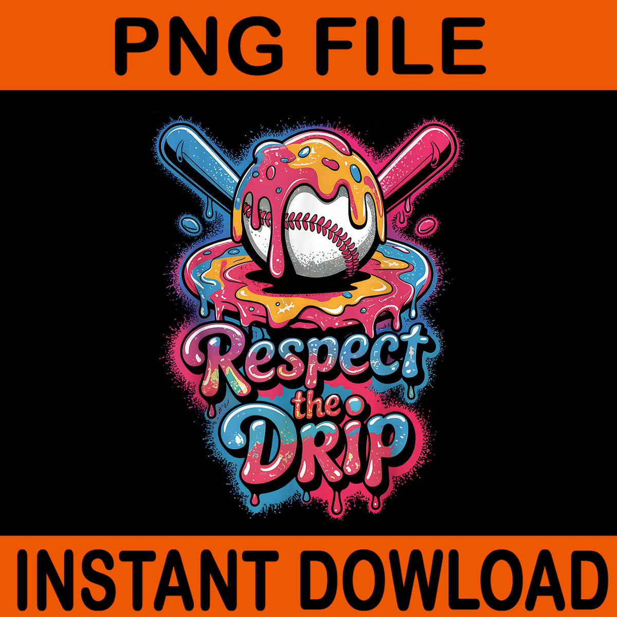 Baseball Drip Baseball Ice Cream Drip Baseball PNG, Baseball Drip PNG ...