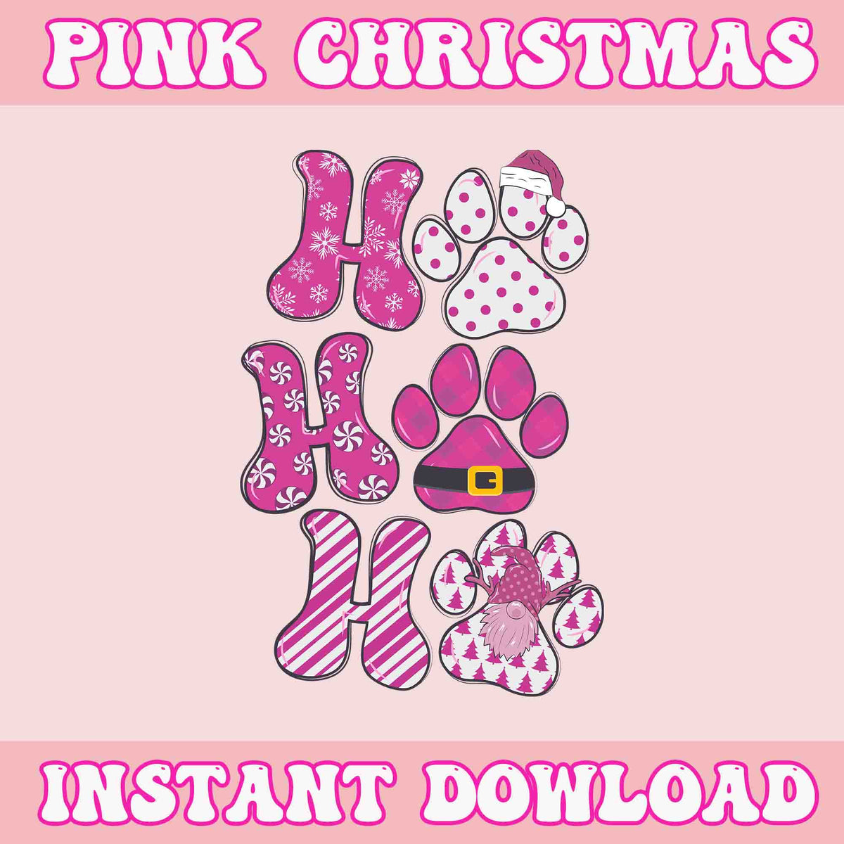 Ho Ho Ho Pink Christmas Svg, Pink Christmas Svg, Pink Winter Svg, Pink ...