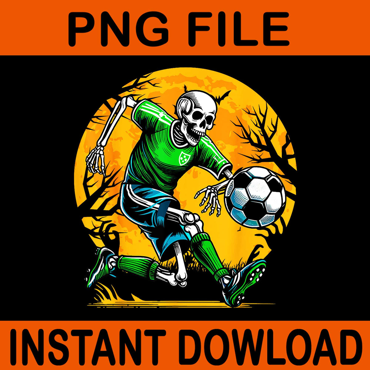 Soccer Skeleton Halloween PNG, Football Spooky Skeleton PNG ...