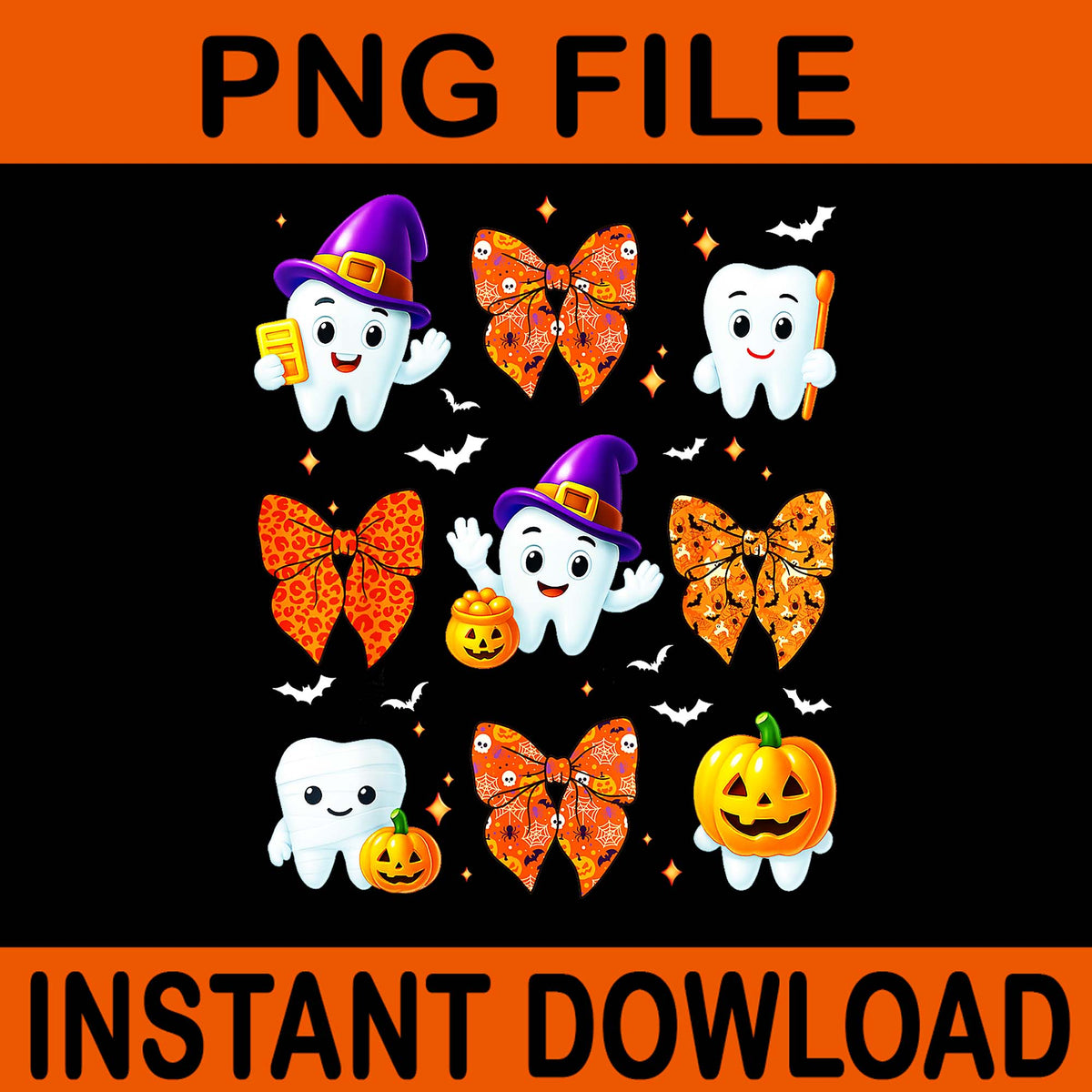 Dental Dentist Teeth Ghost Witch Halloween PNG – buydesigntshirt