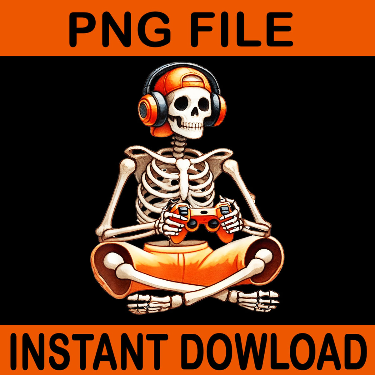 Skeleton Video Game Halloween PNG, Gaming Skeleton Halloween PNG ...