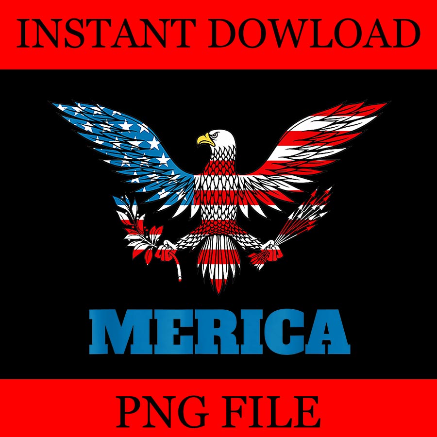 Merica Eagle PNG, Merica Eagle 4TH Of July PNG, Eagle USA Flag PNG – buydesigntshirt