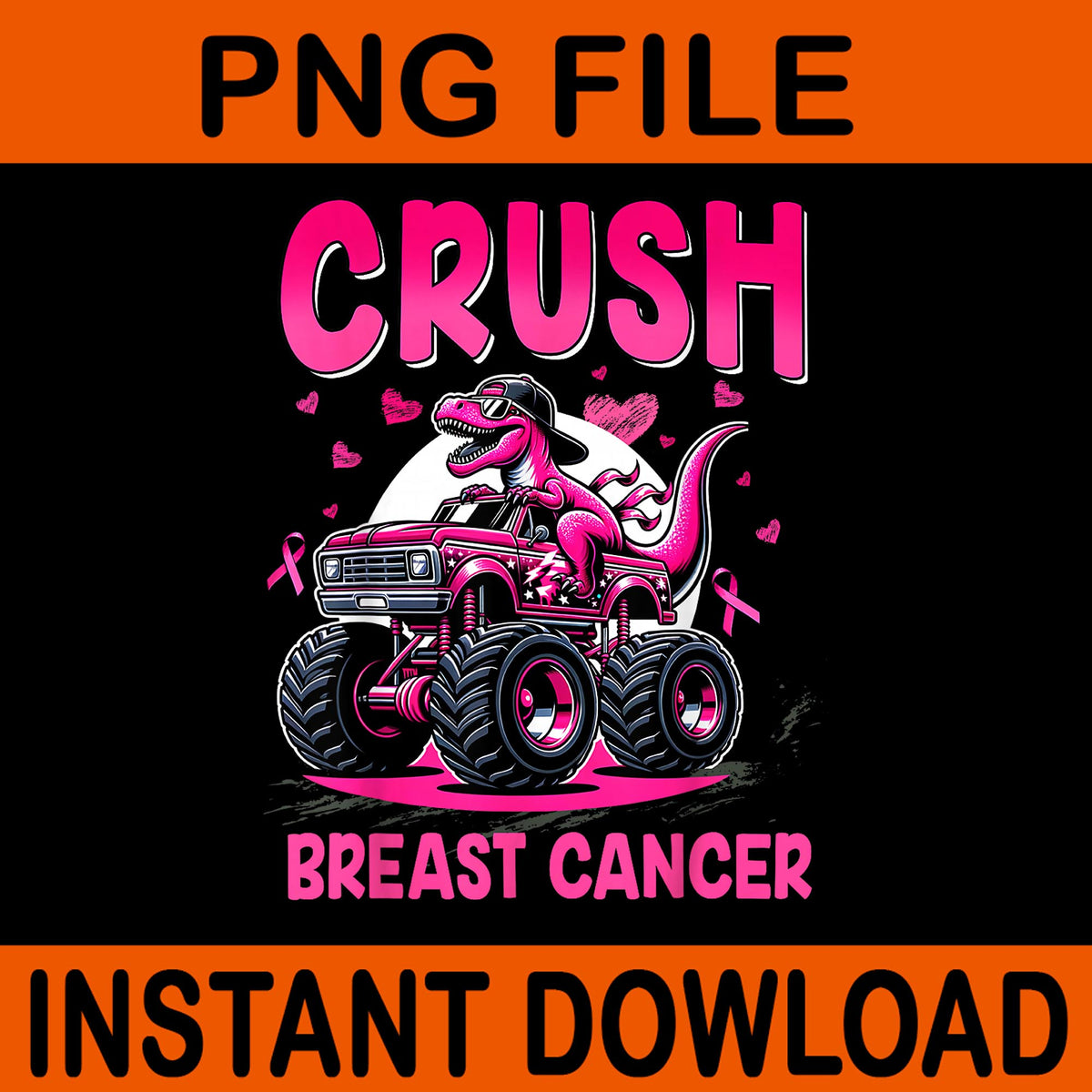 Crush Breast Cancer Awareness Monster Truck PNG, Breast Cancer Awarene ...