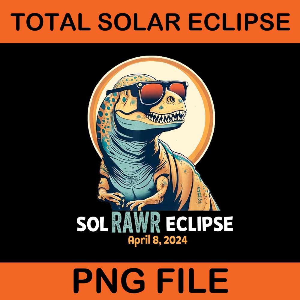 Dinosaur Solar Eclipse April 8 2024 Png, Sor Rawr Eclipsse Png ...