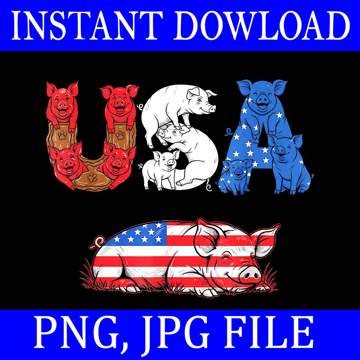 Pig American USA Flag 4th Of July PNG, Pig 4th Of July PNG ...