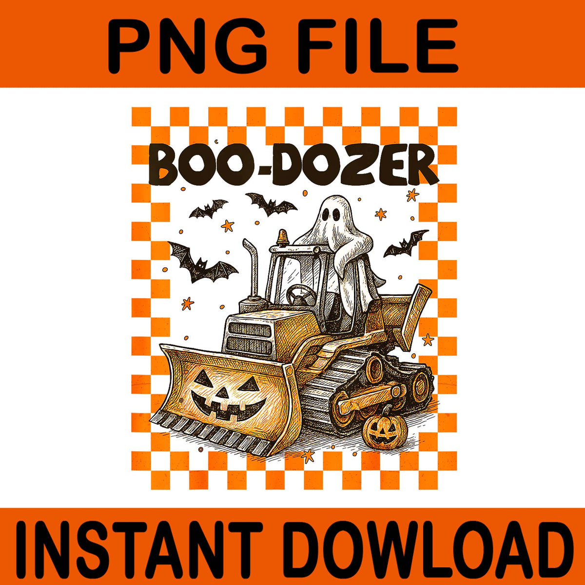 Bulldozer Halloween PNG, Boo Dozer Construction Truck Halloween PNG ...