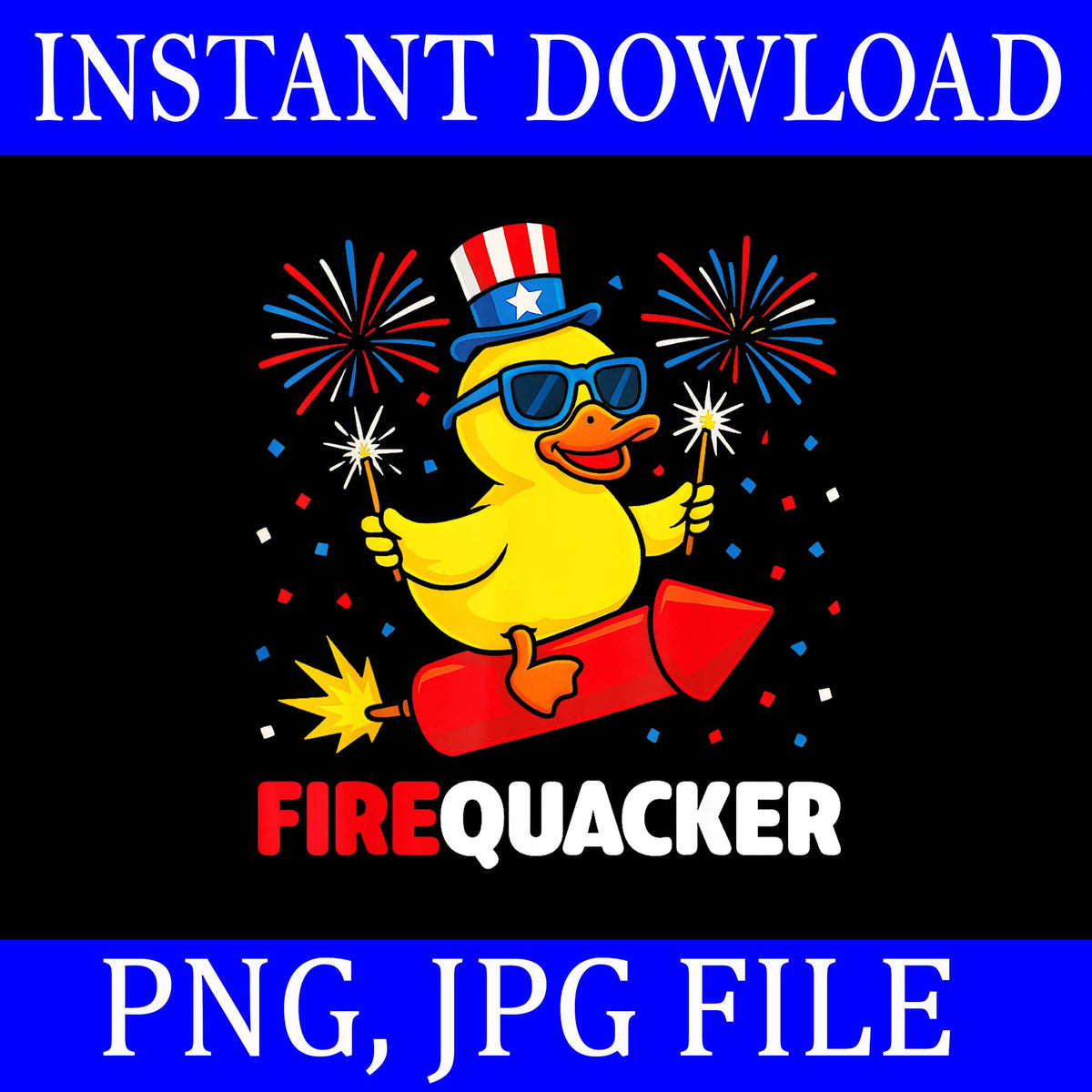 Firequacker 4th of July PNG, Duck 4th Of July PNG – buydesigntshirt