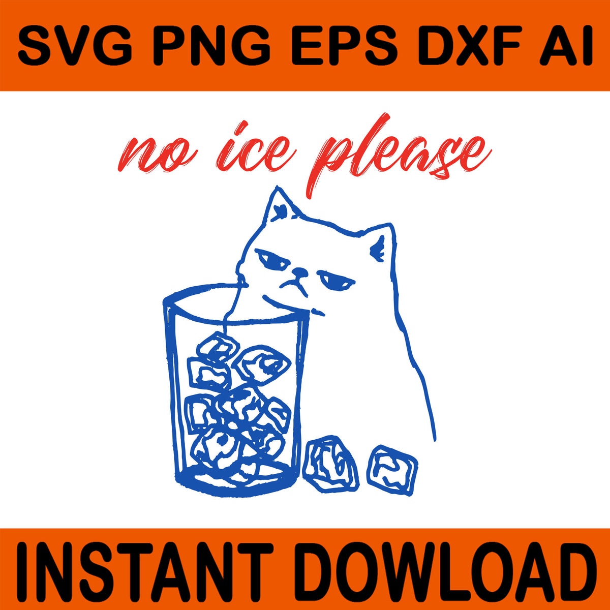 No ice Please Cat Svg, No ice Please Cat Meme Png, No ice Please png f ...