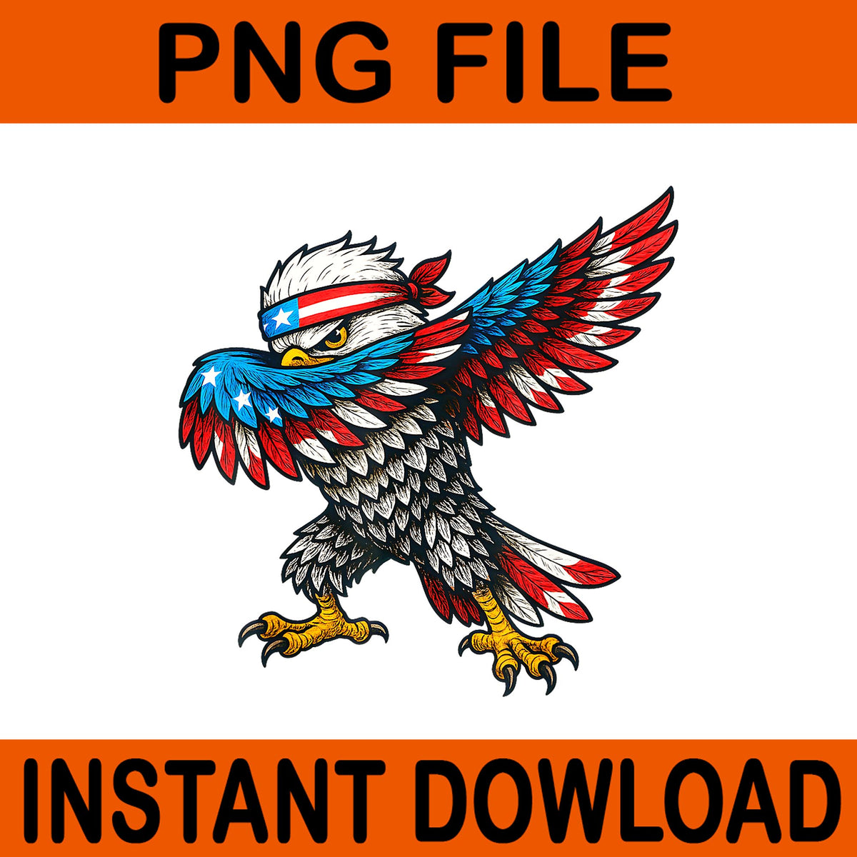 Eagle Dabbing Merica USA Flag 4th Of July PNG, Eagle 4th Of July PNG ...