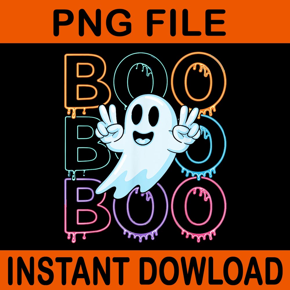 Ghost Peace Sign Boo Halloween PNG – buydesigntshirt
