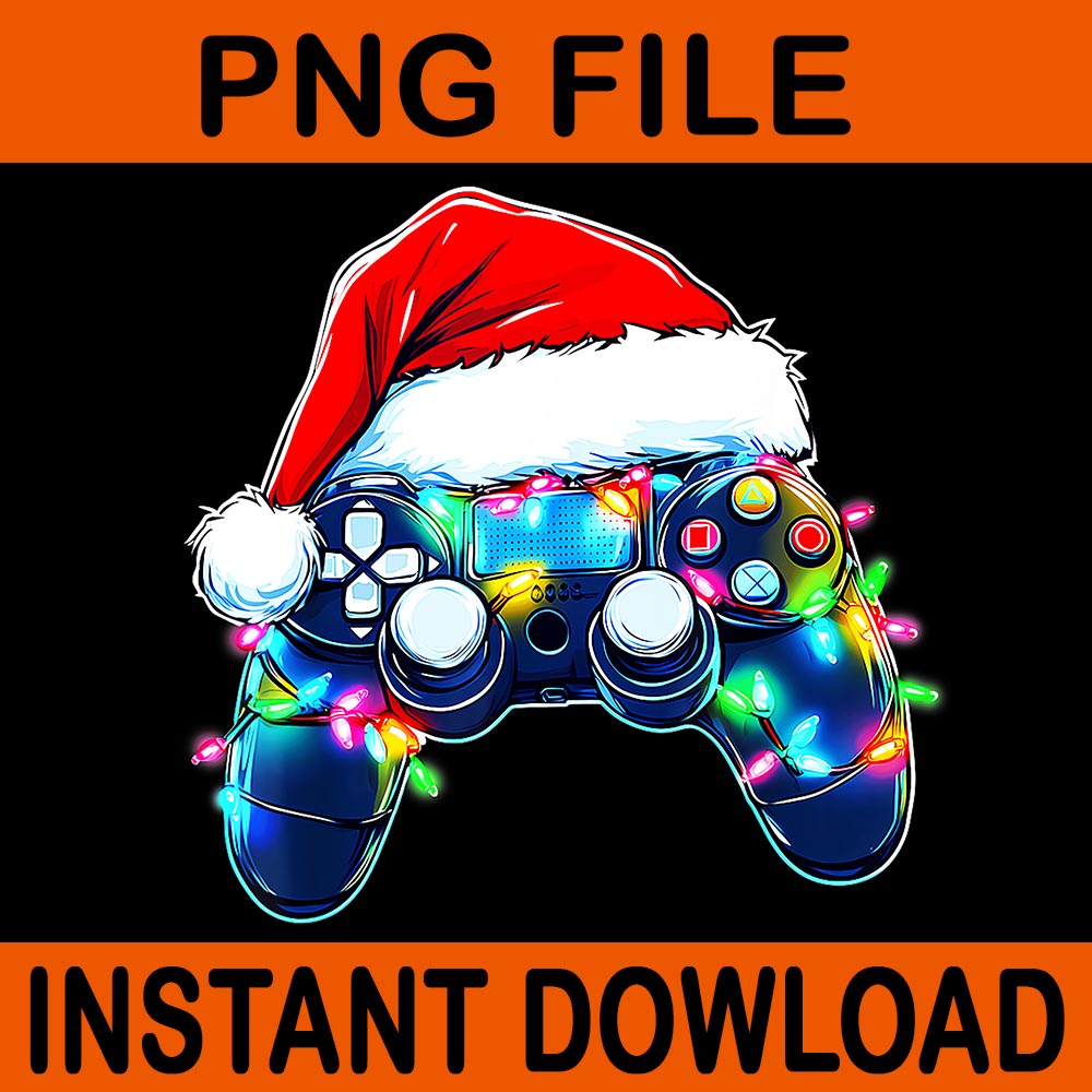 Video Game Controller Christmas Santa PNG, Hat Gamer Christmas PNG ...