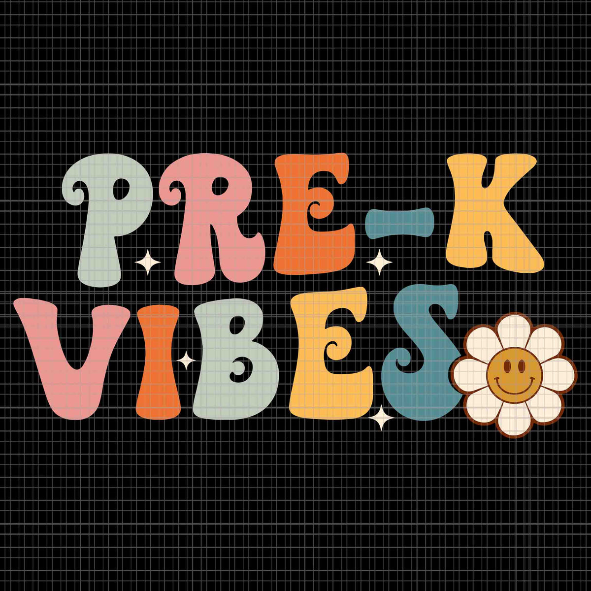 Pre-K Vibes Pre Kindergarten Team Retro 1st Day Of School Svg, Pre-K V ...