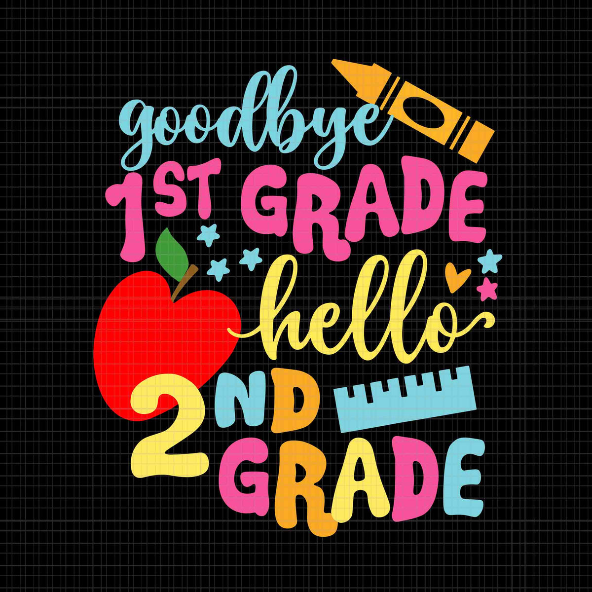 Goodbye 1st Grade Hello 2nd Grade Svg, Class of 2033 Graduate Svg, Gra ...