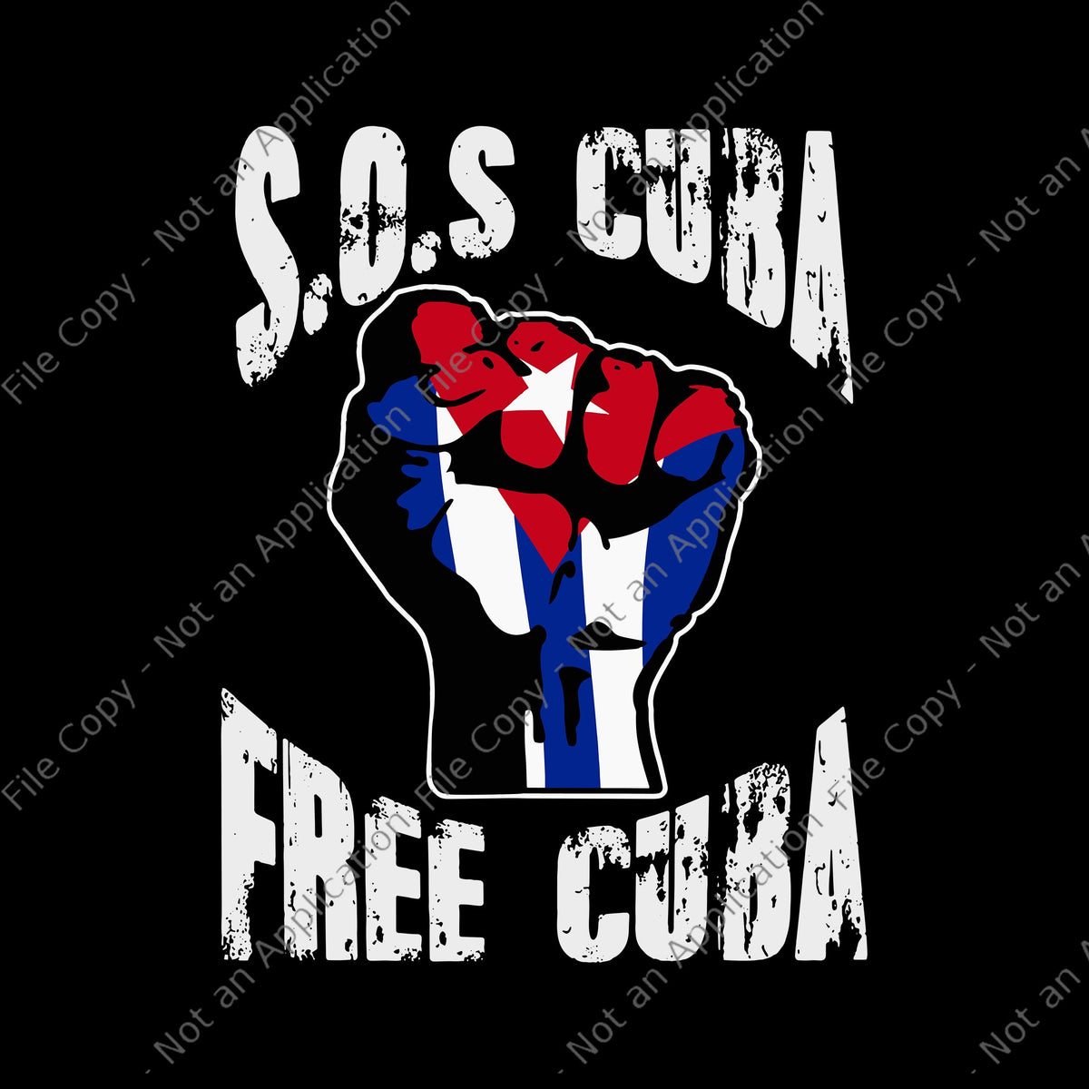 Free Cuba SVG, Cuba svg, Cuba PNG, Cuban Protest Fist Flag SOS, Cuba L ...