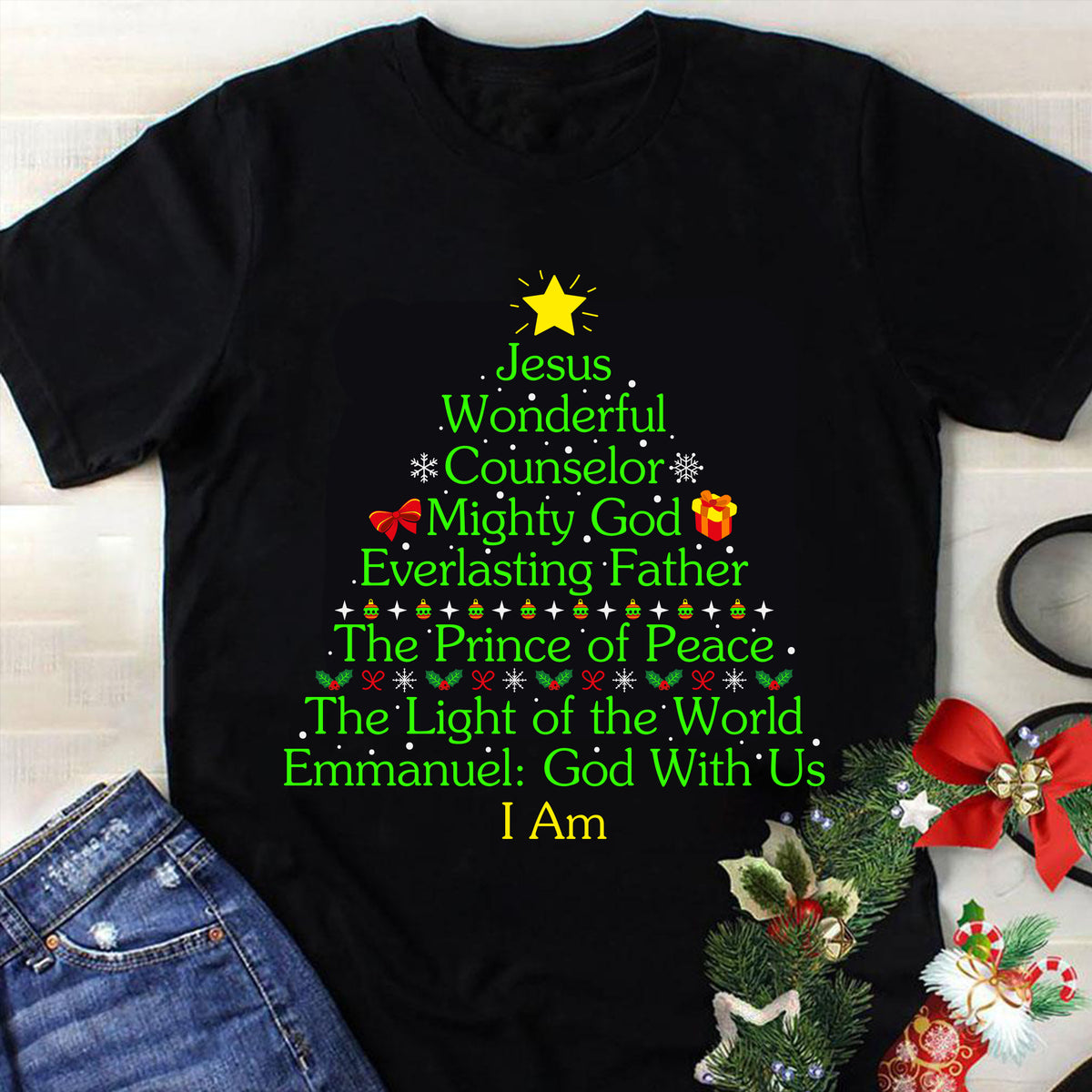Jesus Wonderful Counselor Mighty God Svg, Christmas Svg, Tree Christma ...